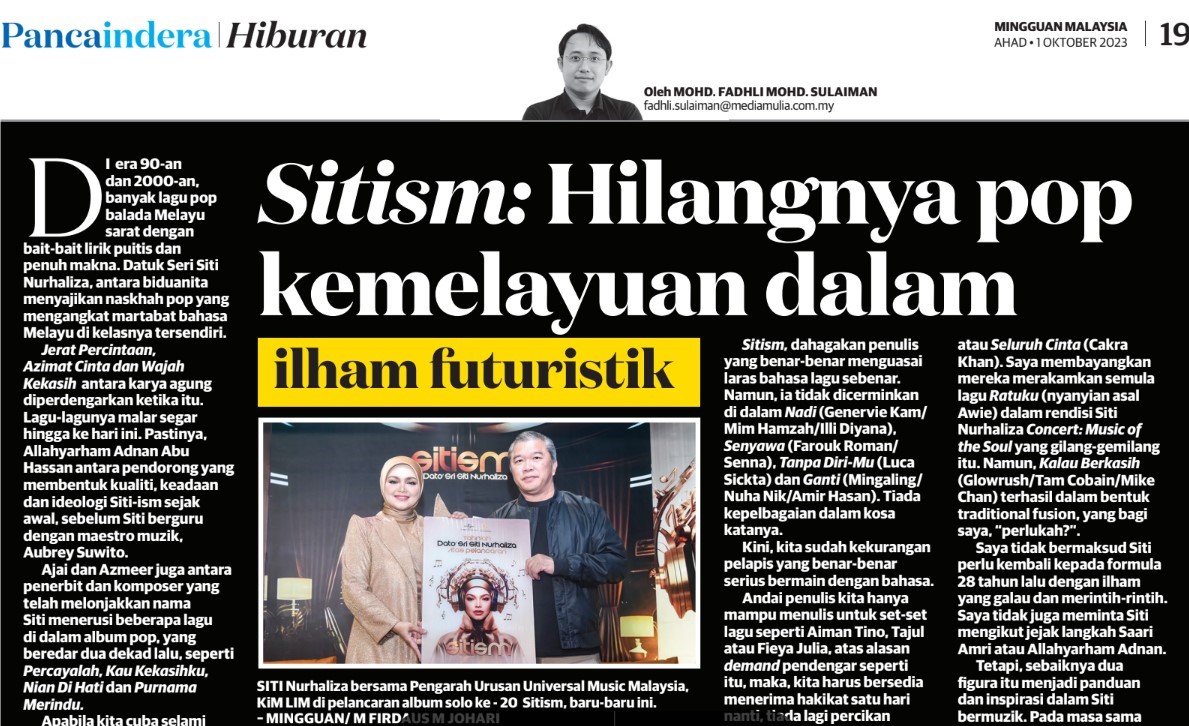 Album terbaharu Siti Nurhaliza ada ciri kemelayuan - Utusan Malaysia
