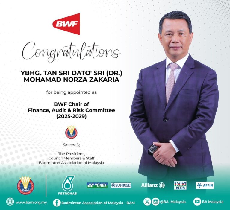 Norza dilantik Pengerusi Jawatankuasa Kewangan BWF