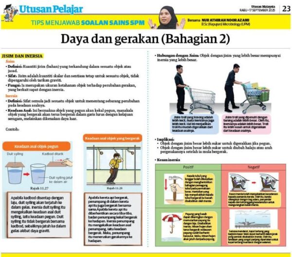 Tips menjawab soalan sains SPM (Daya dan gerakan bahagian 2) - Utusan ...