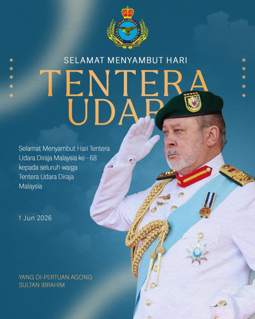 Agong, Raja Permaisuri zahir ucapan Hari TUDM ke-68
