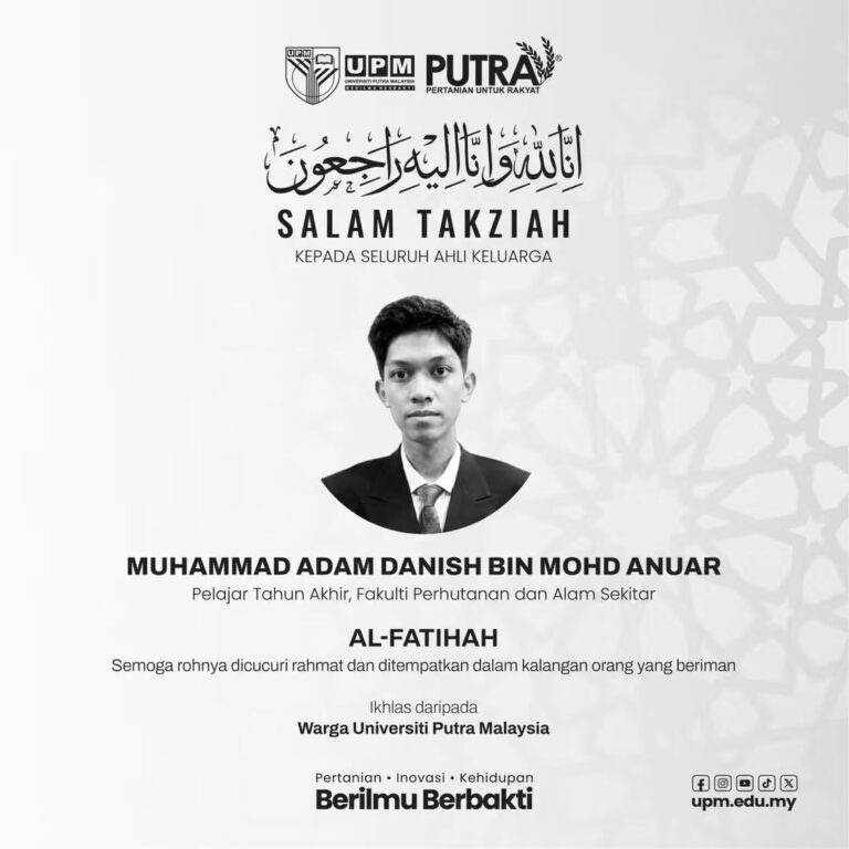 Lelaki lemas di kolam takungan air merupakan pelajar tahun akhir UPM