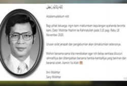 Bekas menteri Mokhtar Hashim meninggal dunia - Utusan Malaysia