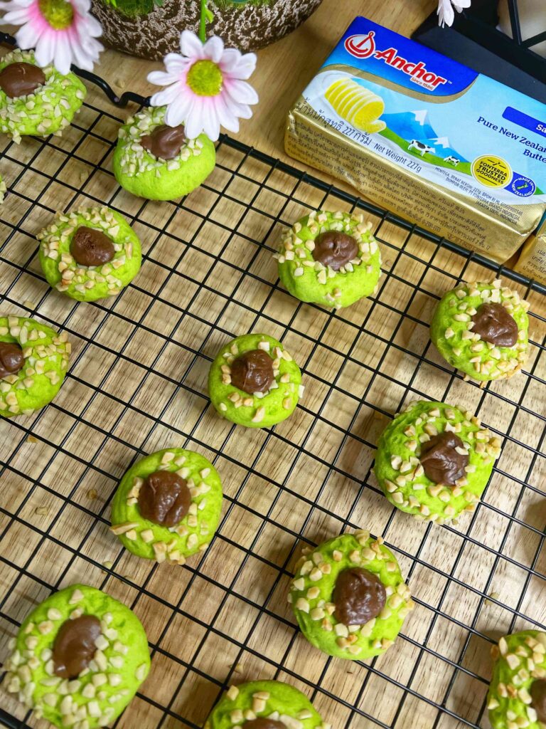 Biskut pandan nutella sedap berkrim