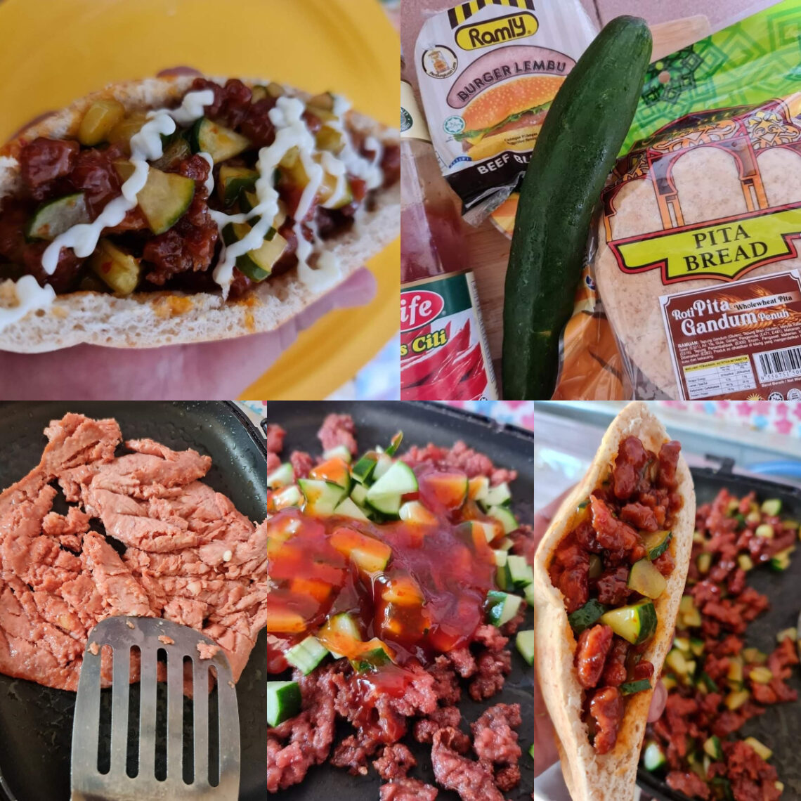 Roti pita bubuh daging burger hancur, ringkas, sedap - Utusan Malaysia