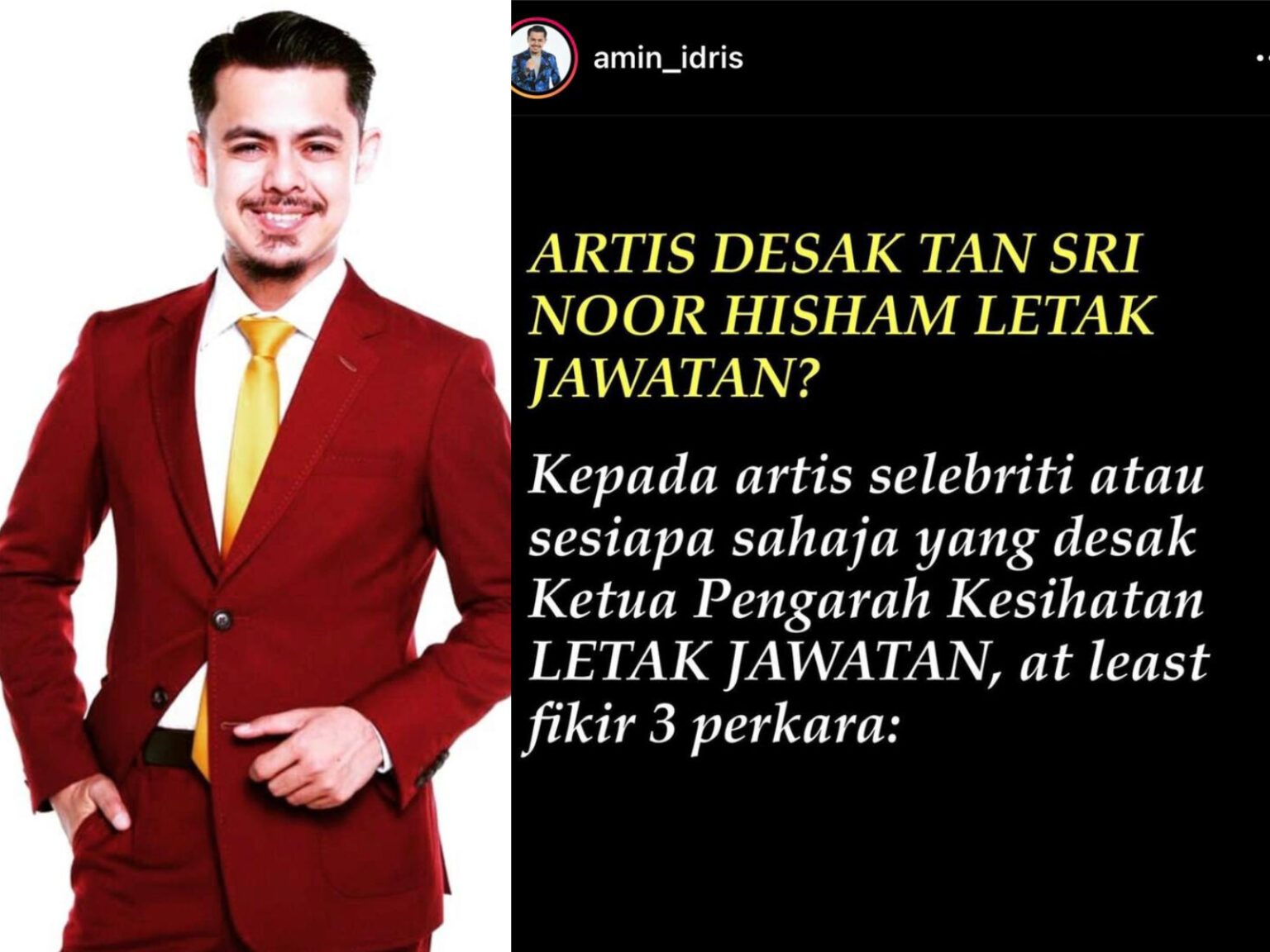 “Artis, selebriti lebih baik jaga diri” - Amin Idris - Utusan Malaysia