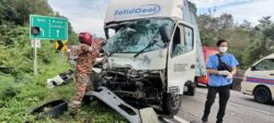 Trafik sesak 8 kilometer, pemandu lori parah nahas tiga kenderaan - Utusan Malaysia