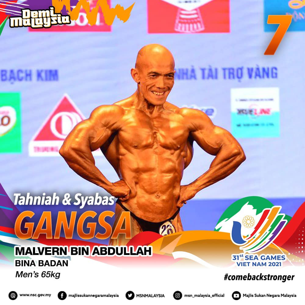Bina badan sumbang dua pingat