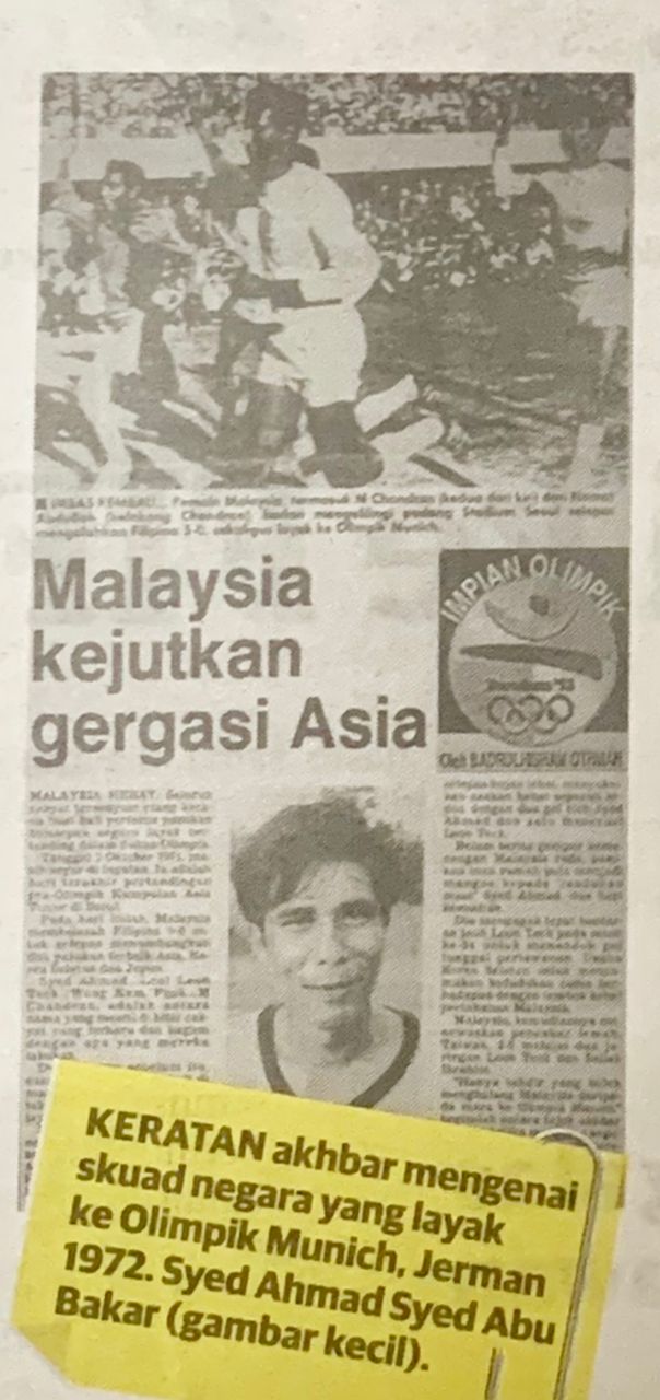 Legenda bola sepak negara, Syed Ahmad meninggal dunia