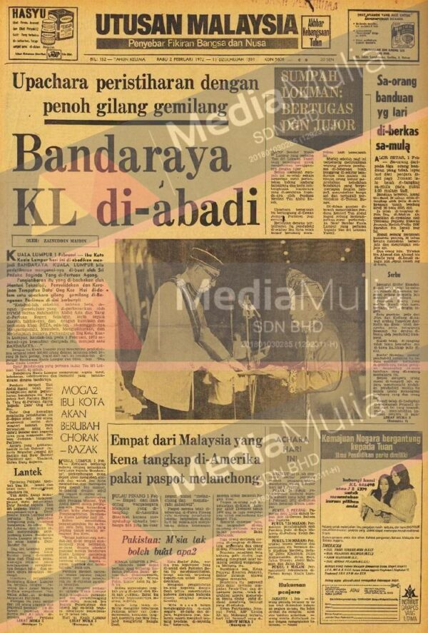Pemasyhuran Kuala Lumpur sebagai bandar raya - Utusan Malaysia
