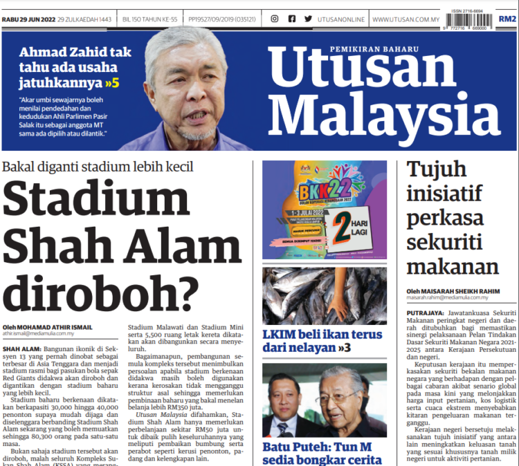 Roboh jika tingkat imej bola sepak Selangor - Utusan Malaysia